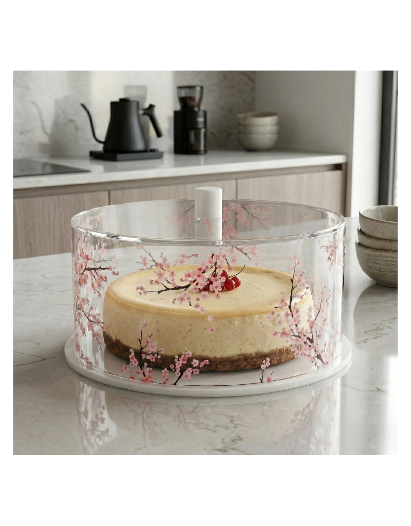 Round Cherry Blossom Cake Dome – On The Table